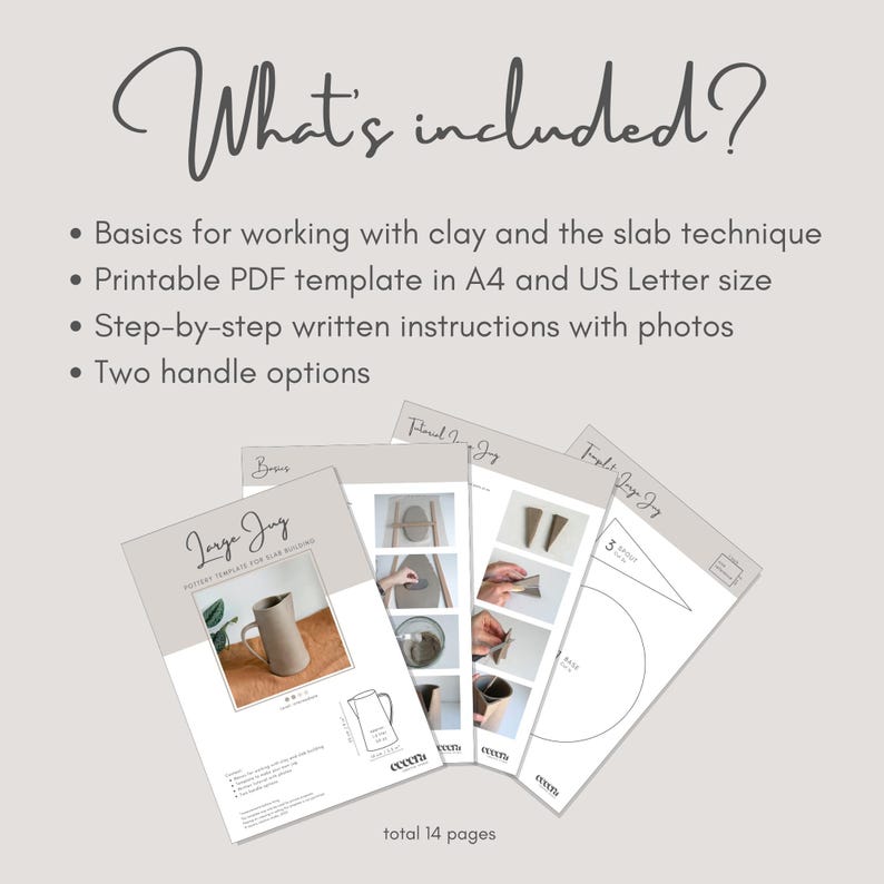 Large Jug Pottery Template | Slab Building Tutorial | Tall Ceramic ...