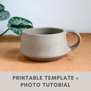 Wide Conic Mug Pottery Template | Slab Building Tutorial | Large Tea ...