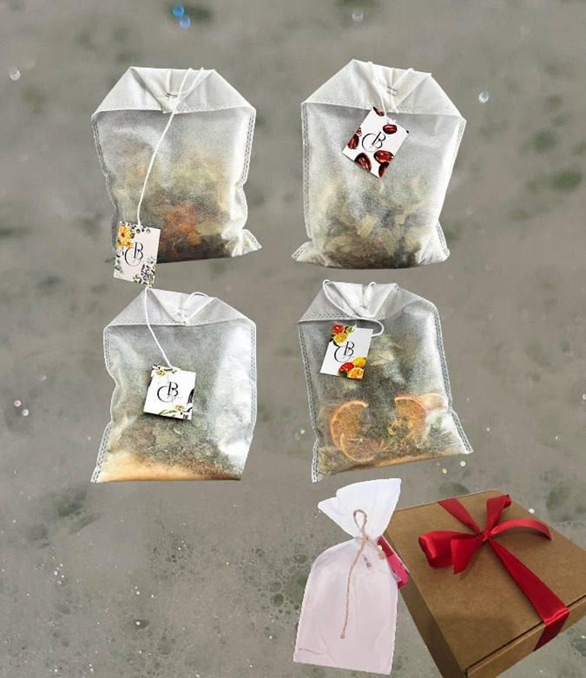 Herbal Bath Tea Bags | Natural Spa Soak | Herbal Bath Soak With Flowers ...