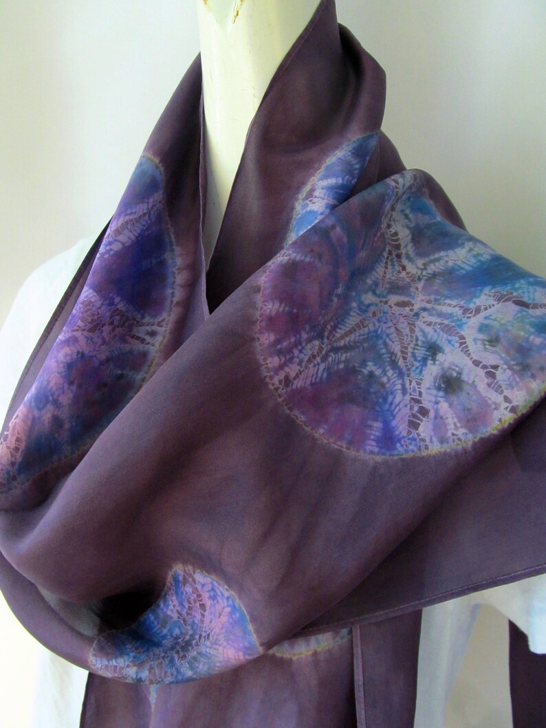 Purple Silk Shibori Scarf - Etsy