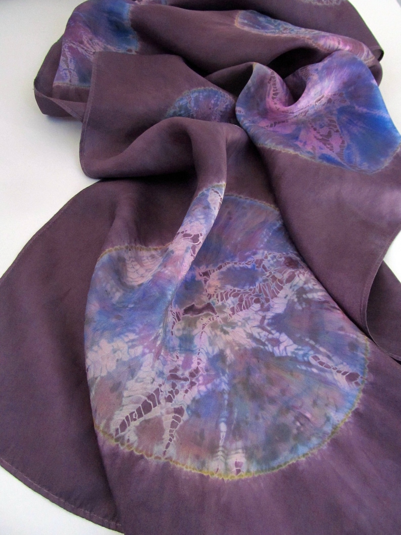 Purple Silk Shibori Scarf - Etsy