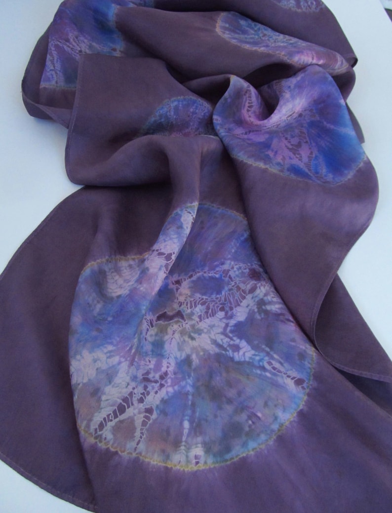 Purple Silk Shibori Scarf - Etsy
