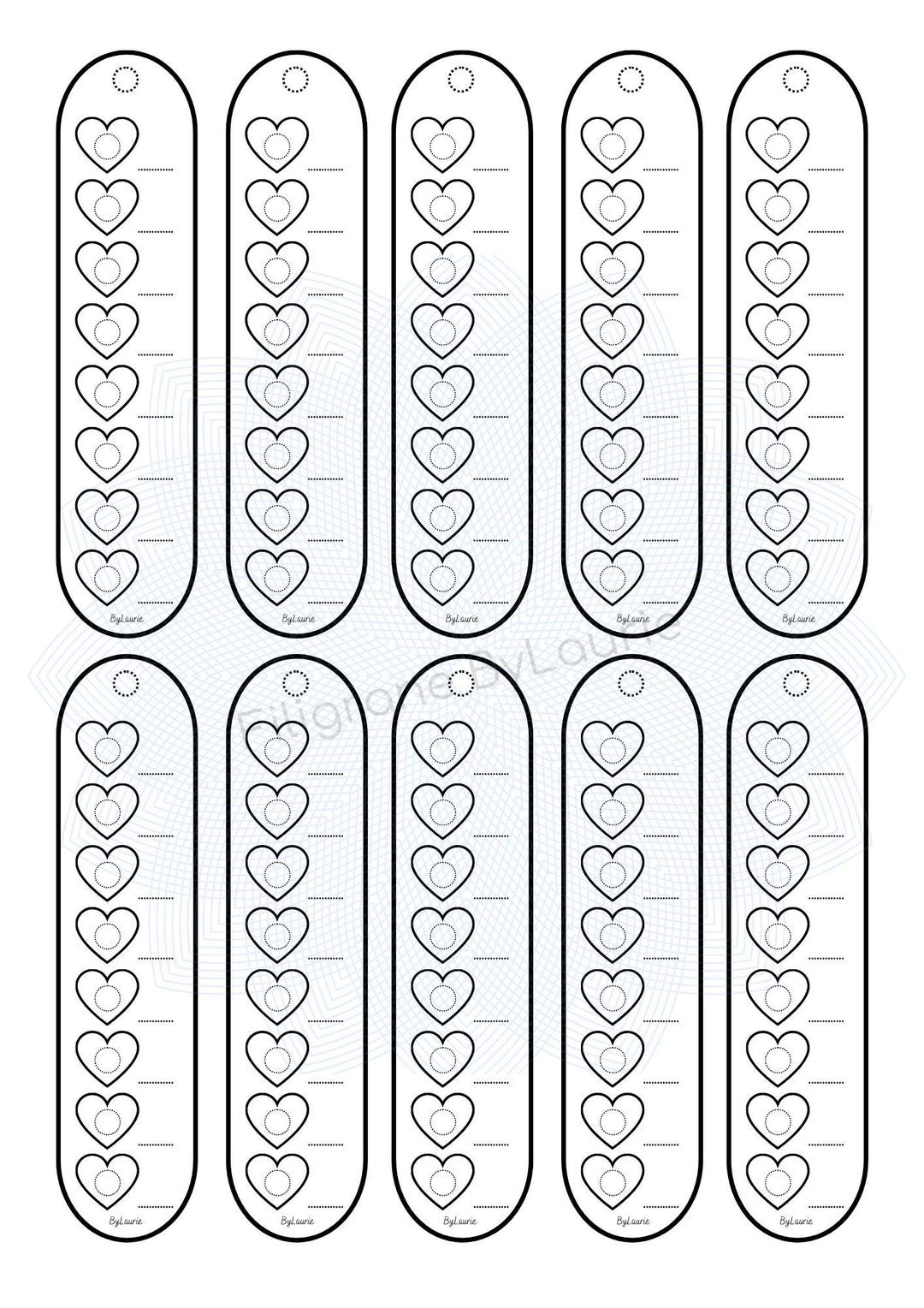 Simple Heart Color Chart for Acrylic or Other Markers - Etsy