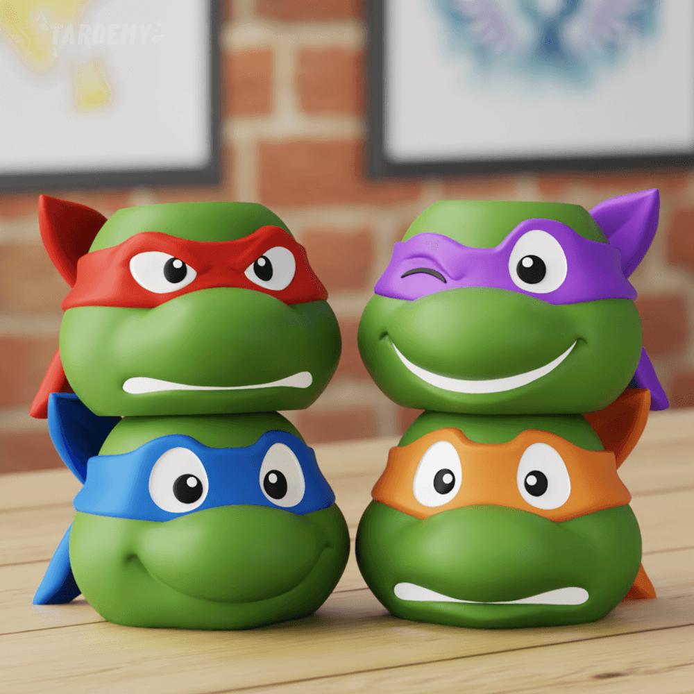 Ninja Turtles Pen Holder & Planter – 3D Printed TMNT Desk Organizer | 4 ...