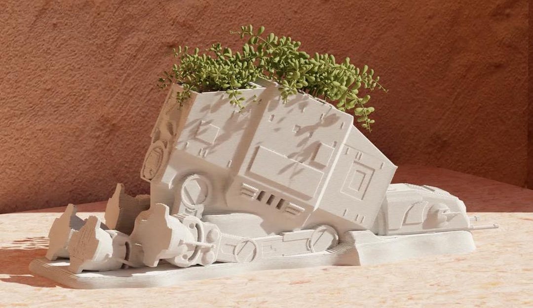 3D Printed AT-AT Planter: Star Wars Geek Desk Decor - Etsy