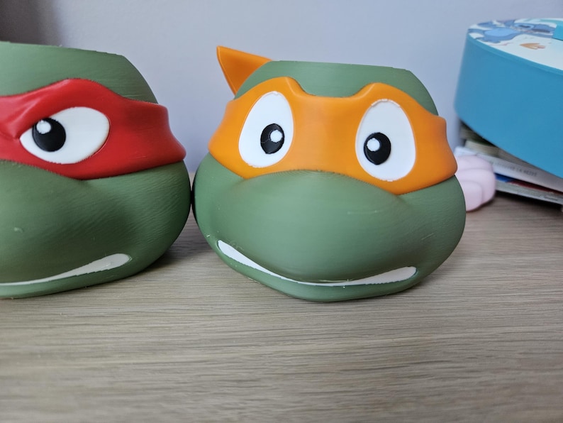 Ninja Turtles Pen Holder & Planter – 3D Printed TMNT Desk Organizer | 4 ...