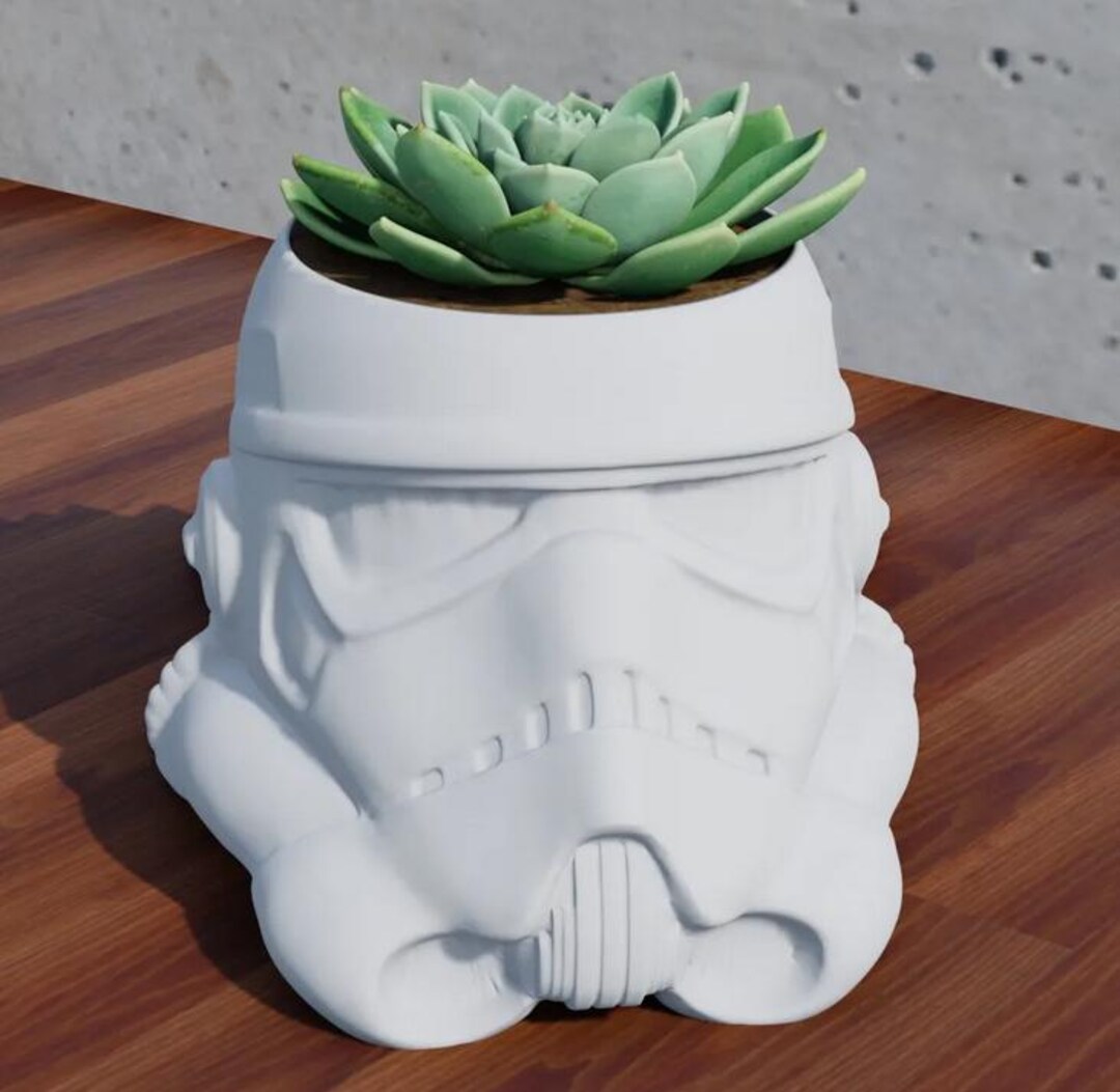 Stormtrooper Helmet Planter – 3D Printed Star Wars Flower Pot | Geeky ...