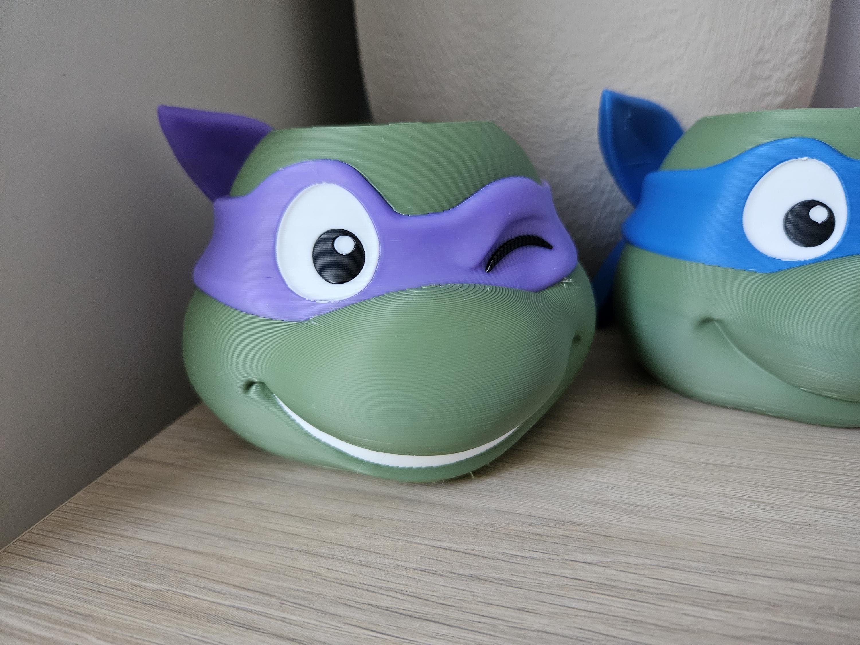 Ninja Turtles Pen Holder & Planter – 3D Printed TMNT Desk Organizer | 4 ...