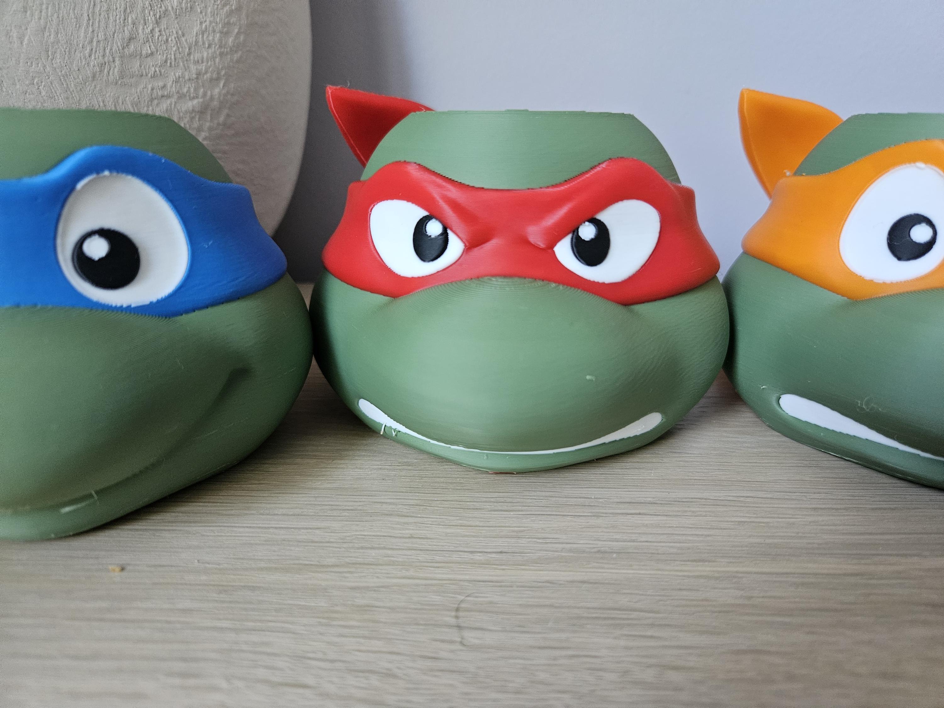 Ninja Turtles Pen Holder & Planter – 3D Printed TMNT Desk Organizer | 4 ...