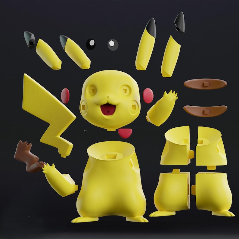 Pikachu #025 Life-size 3D Printed Figure – Handmade Pokémon Decor ...