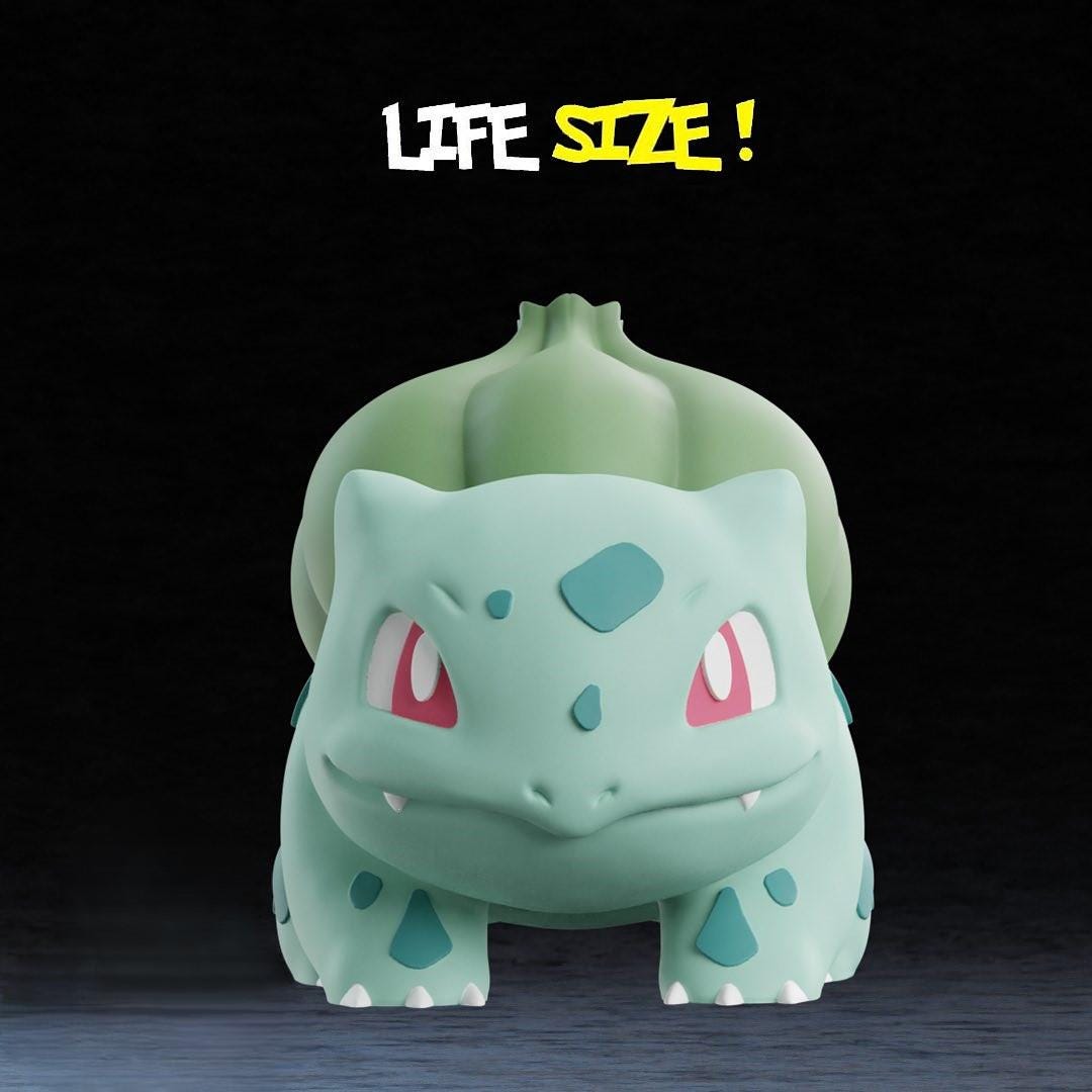 Life-size Bulbasaur Figure – 3D Printed Pokémon Statue – DIY Assembly ...