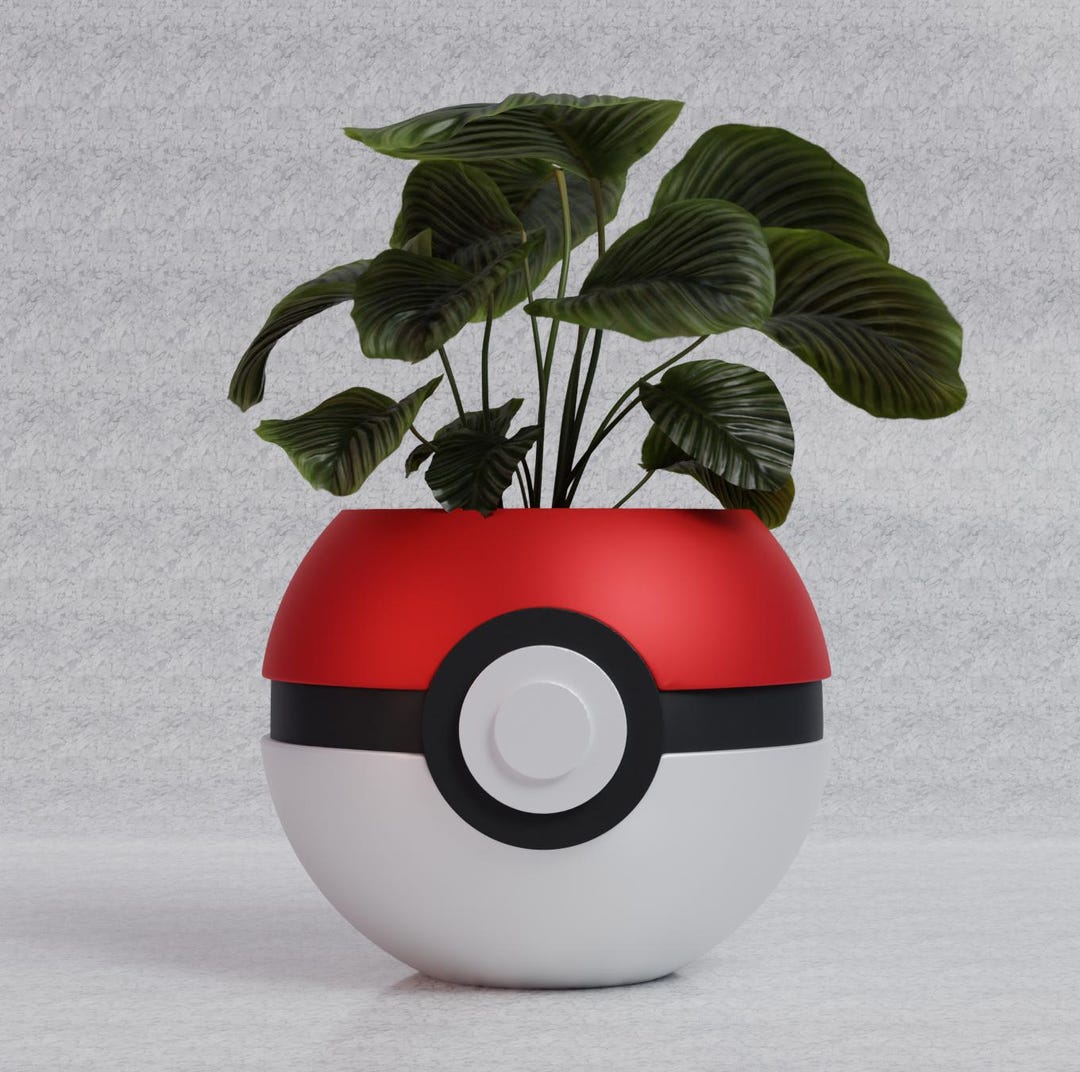 Pokeball Planter – 3D Printed Pokémon Flower Pot | Geeky Succulent ...