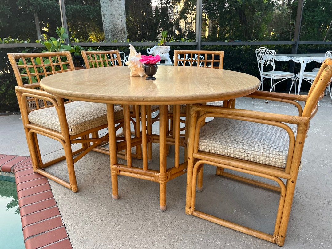 Boho Dining Table by O-asian Designs 1970s, Mid Century Ho Fong Style ...