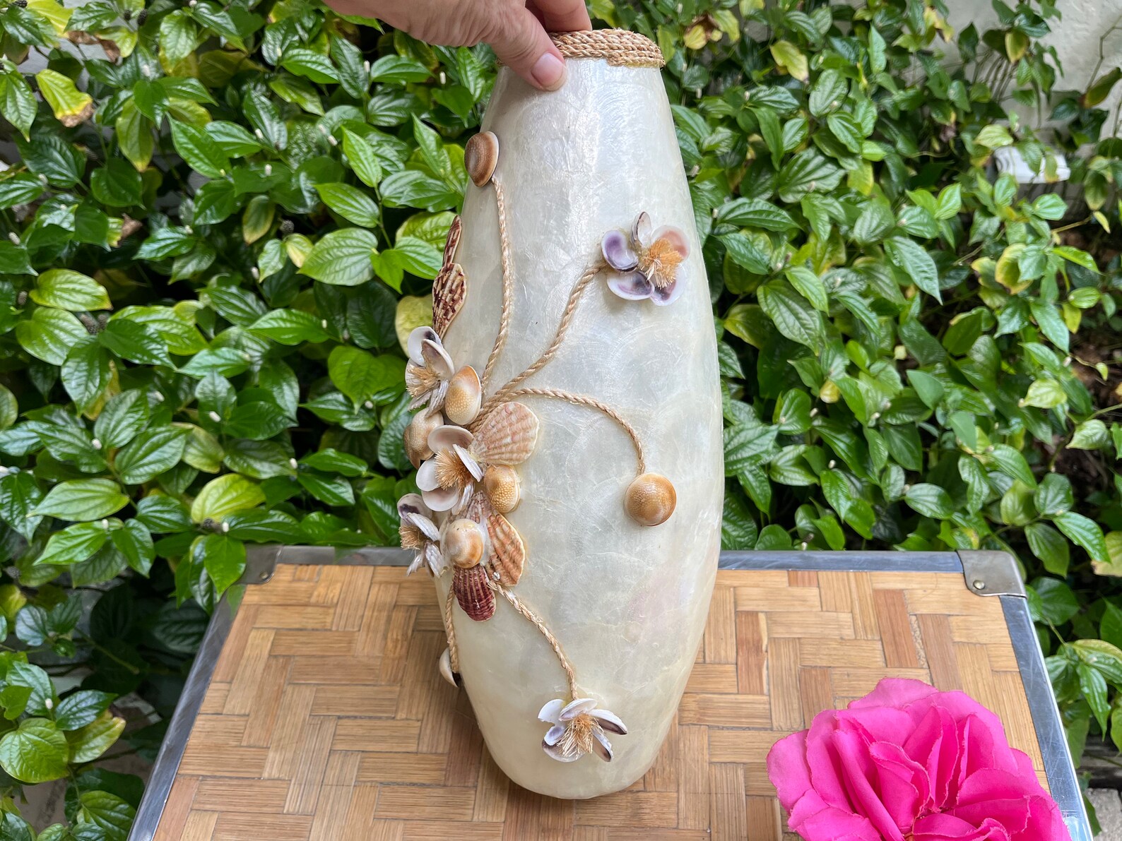 Capiz Seashell Vase 15 Inch Large Capiz Shell Flower Vase - Etsy