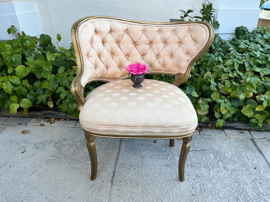 FRENCH ASYMMETRICAL Chair / Art Deco Boudoir Chair / Rococo Glam Chair ...