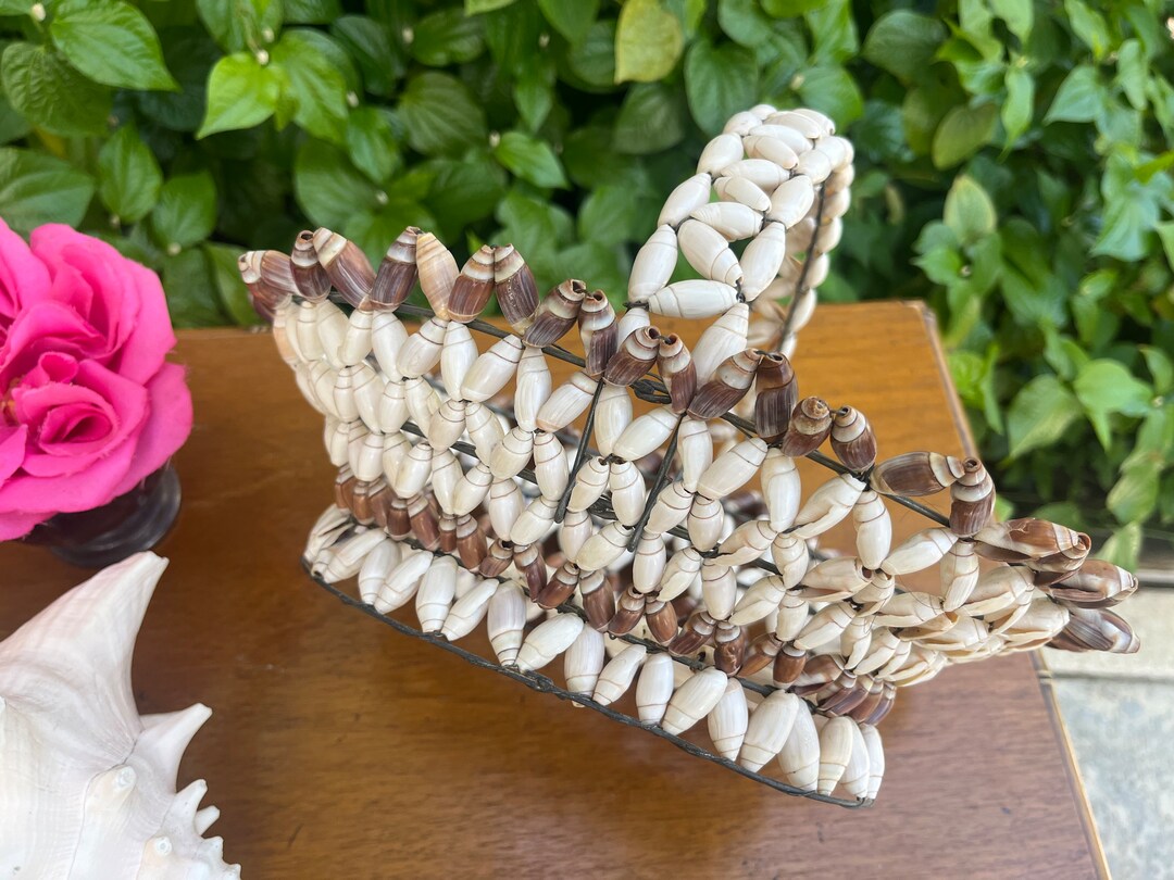 Vintage French Seashell Basket, Hand Made Shell Basket, Circa 1920 ...