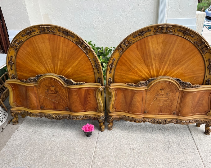 PAIR French Country Twin Headboards, Pair of Carved Headboards and ...