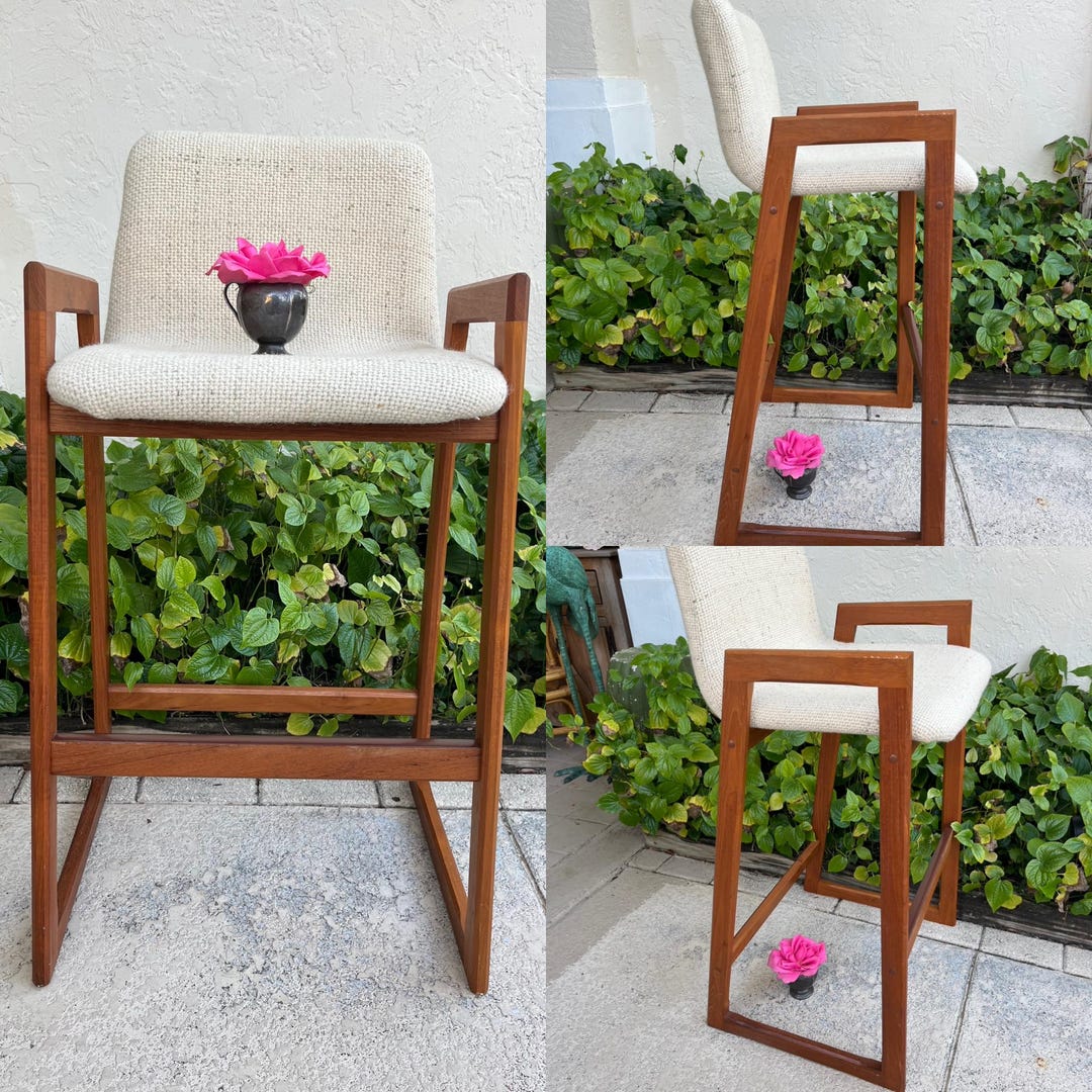 Mid Century Danish Stool Teak Stool Made in Denmark 39 1/4” Tall - Etsy