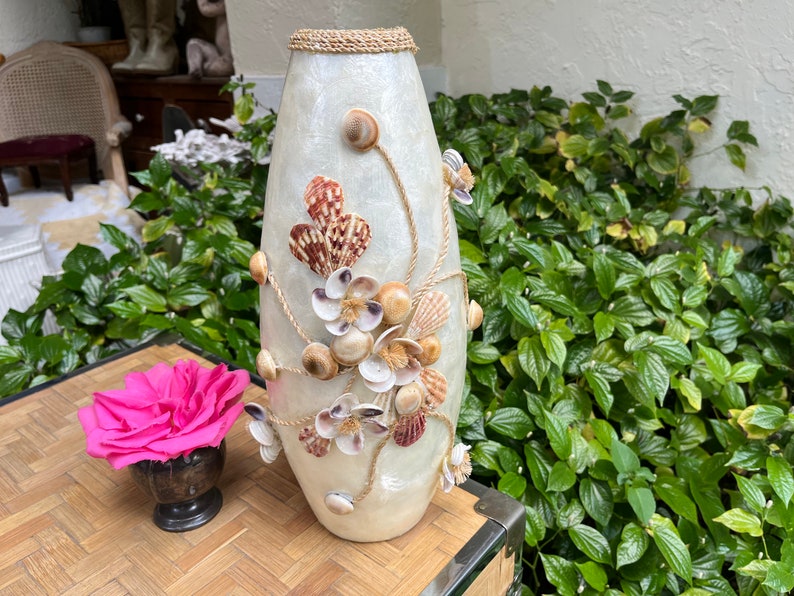 Capiz Seashell Vase 15 Inch Large Capiz Shell Flower Vase - Etsy