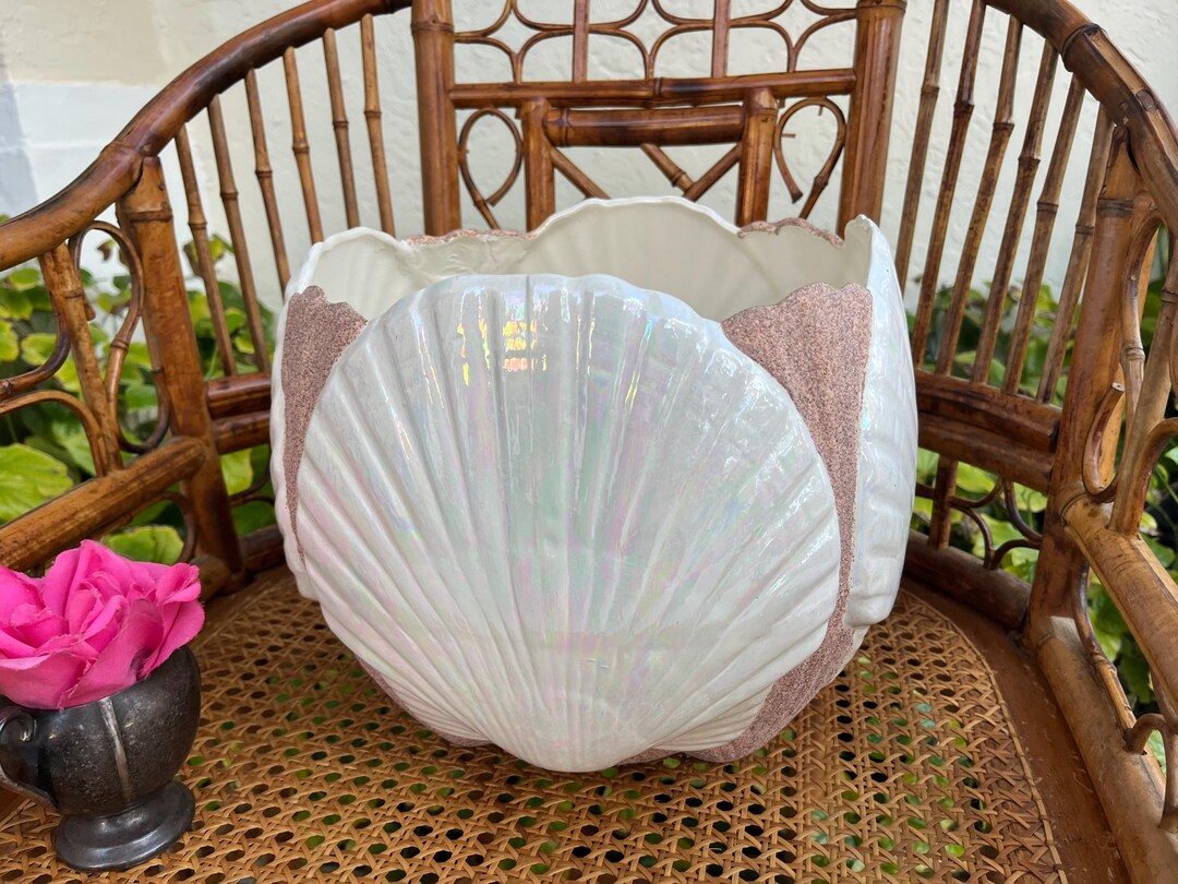 Clam Shell Cachepot Planter, Chinoiserie Shell Planter - Etsy