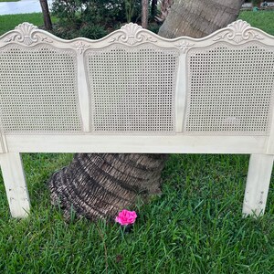 French Provincial Cane Headboard, French Country Cane Carved Shell ...