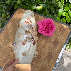Capiz Seashell Vase, 15 Inch Large Capiz Shell Flower Vase, Handmade ...