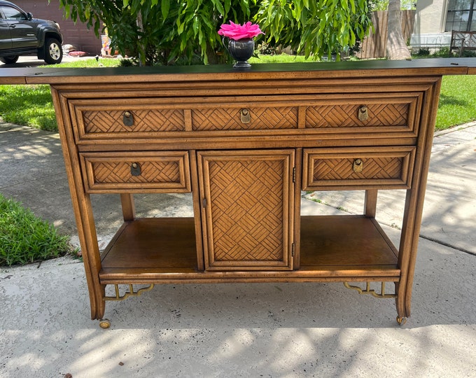 Thomasville Flip-top Bar Cart Server, Credenza, Chippendale Style ...