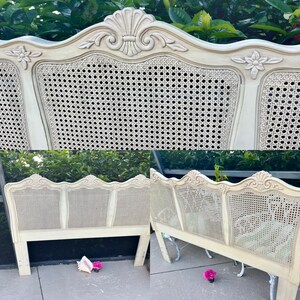 French Provincial Cane Headboard, French Country Cane Carved Shell ...