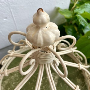 Vintage Chippy Metal Scroll Decor, Chippy Cream Metal Scroll Top ...