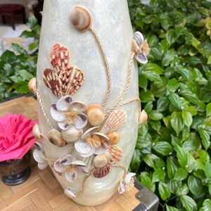 Capiz Seashell Vase, 15 Inch Large Capiz Shell Flower Vase, Handmade ...