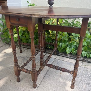 Vintage Drop Leaf Table, Antique Drop Leaf Oval Dining Table - Etsy