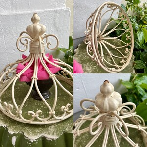 Vintage Chippy Metal Scroll Decor, Chippy Cream Metal Scroll Top ...