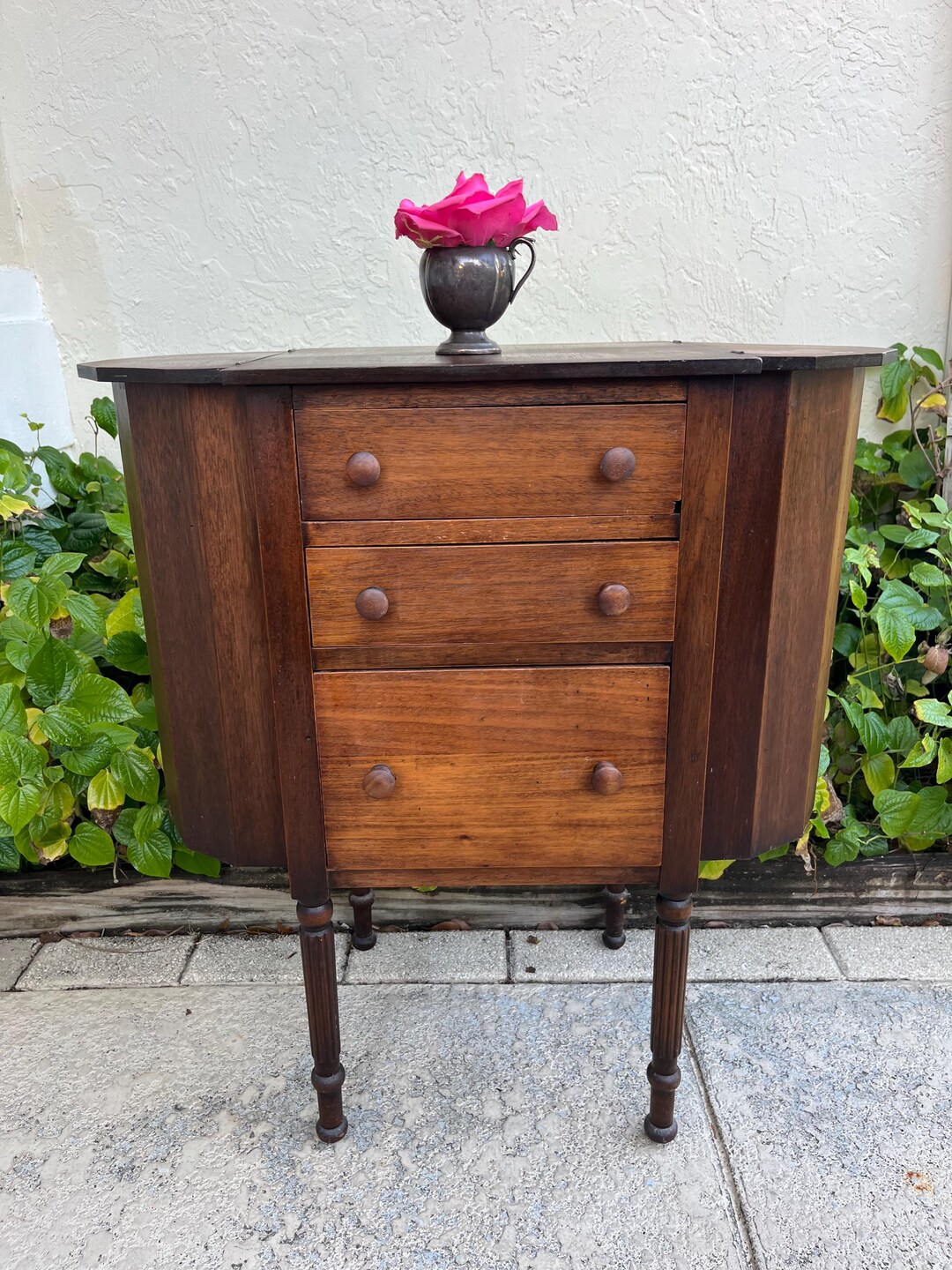 Vintage Martha Washington Sewing Table Vintage Side Table With Top ...
