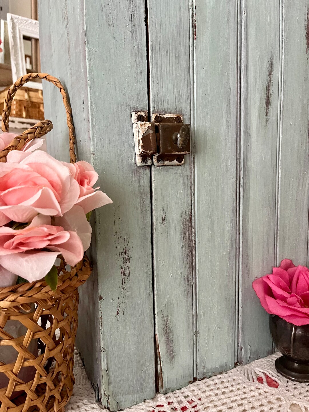 Antique Shabby Chic Farmhouse Cabinets Vintage Jelly Cabinet, Farmhouse ...