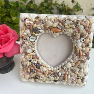 SEA SHELL FRAME, Heart Shell Frame , Coastal Sea Shell Mirror, Cute ...