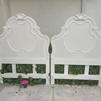 Full Size Vintage Ornate Gilt Wood Clam Shell Headboard Grandmillineal ...