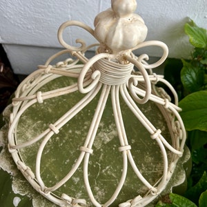 Vintage Chippy Metal Scroll Decor, Chippy Cream Metal Scroll Top ...