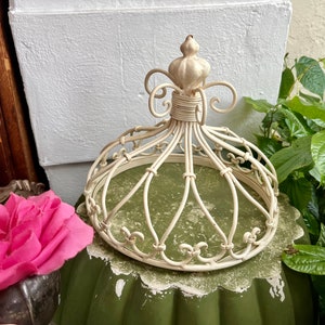 Vintage Chippy Metal Scroll Decor, Chippy Cream Metal Scroll Top ...