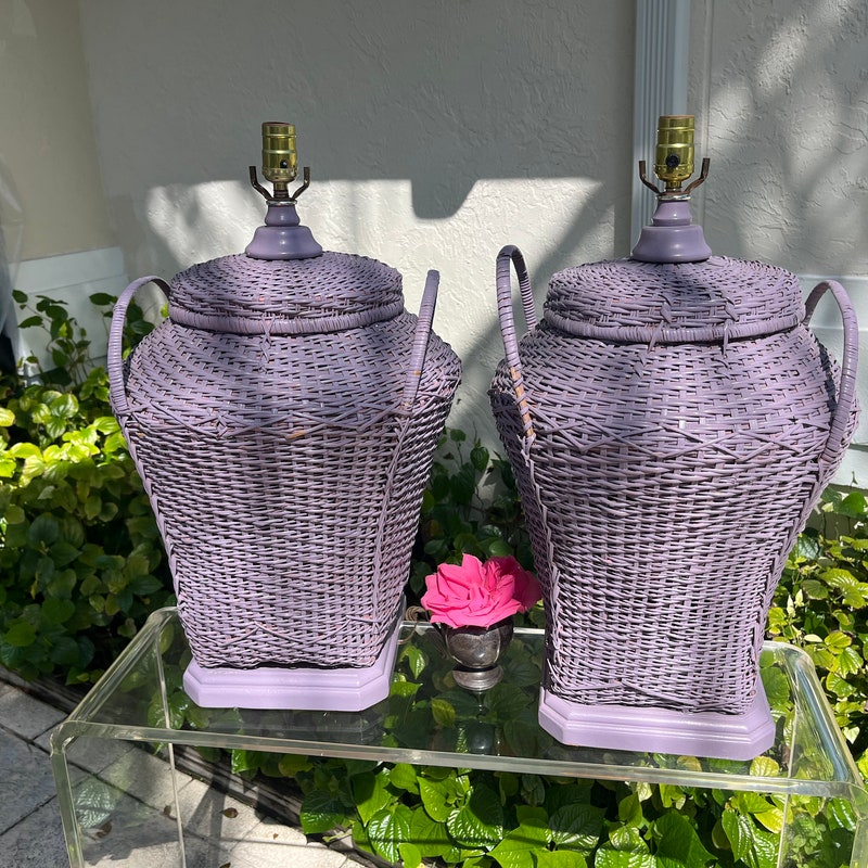 Woven Basket Lamp - Etsy