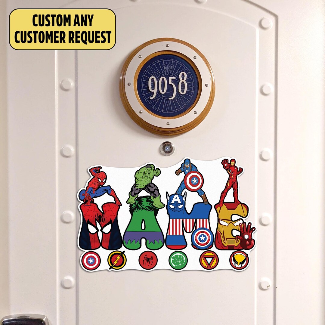 Personalized Superhero Magnet, Custom Name Marvel Magnet, Iron Man ...
