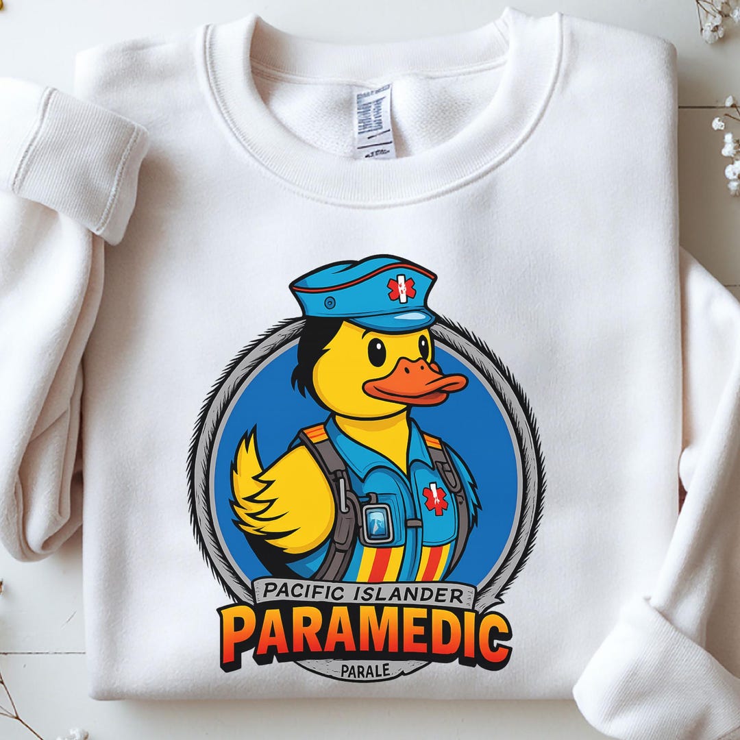 Funny Paramedic Duck Shirt, Pacific Islander EMS Graphic Sweatshirt ...