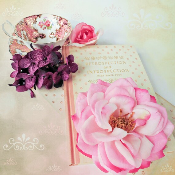 Items similar to Pink Book with Flowers Photograph, 10x10 fine art ...
