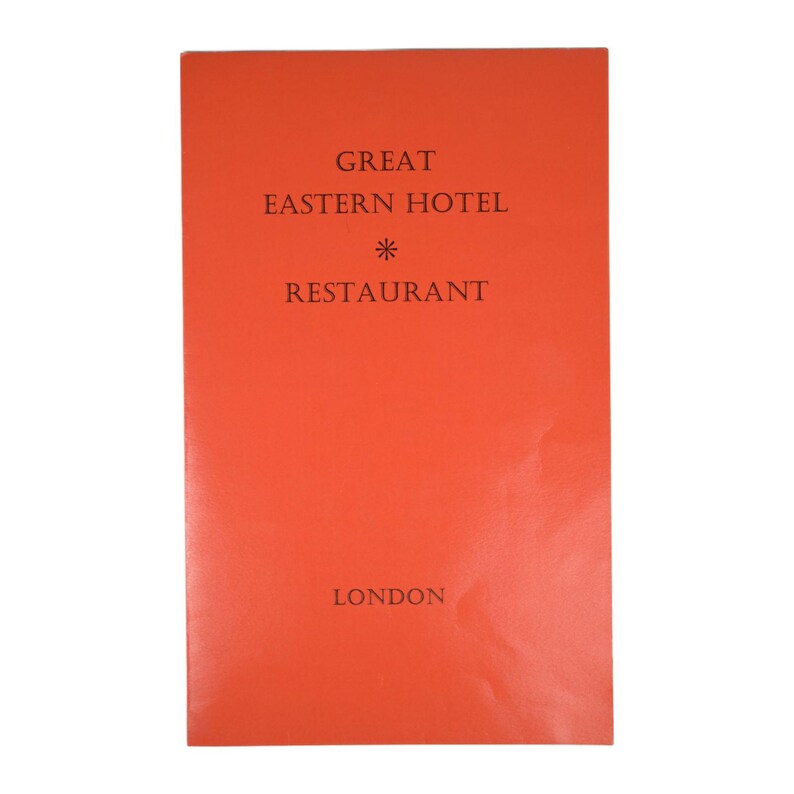 Vintage 1980s Great Eastern Hotel Restaurant Menu London (now Andaz) - Etsy
