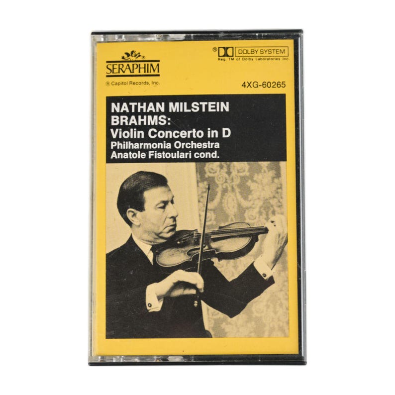 Nathan Milstein Brahms Violin Concerto Seraphim Cassette 4XG-60265 - Etsy