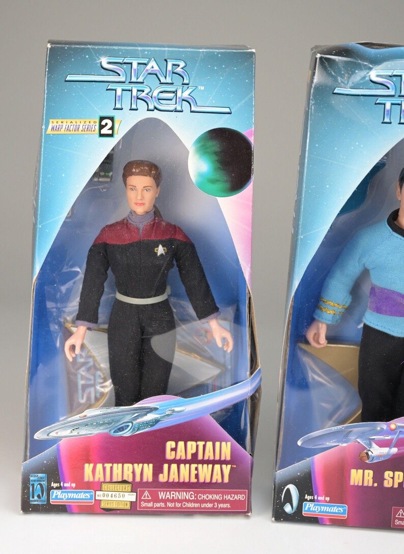 Set of 3 1990s Star Trek Playmates Toys New in Box Spock Kathryn ...