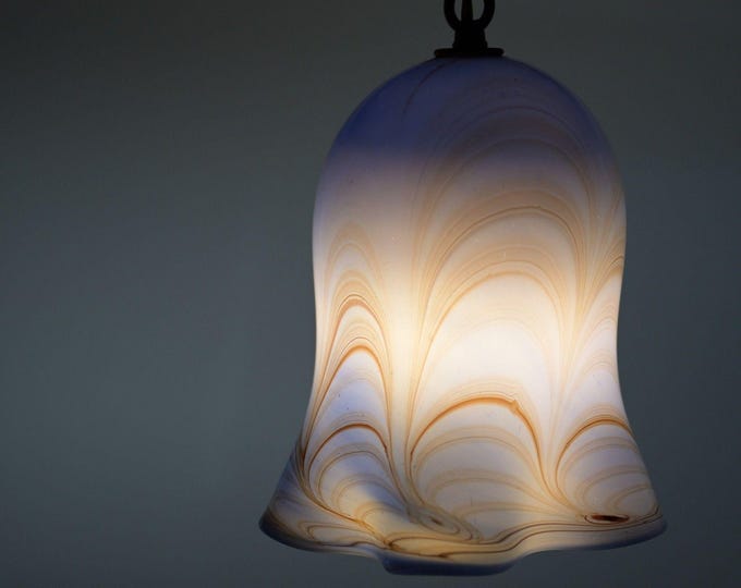Blue Swirl Art Glass Hanging Pendant Light - Etsy