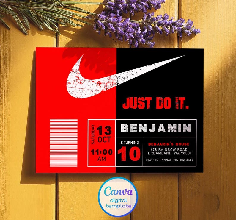 Printable Birthday Invitation, Boy Girl Birthday Invite, Editable Blue ...