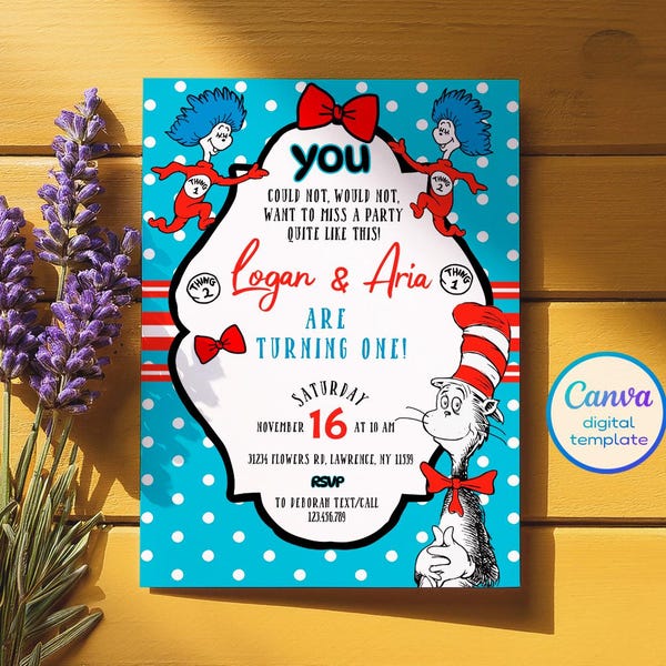 Dr Seuss Invitation - Etsy