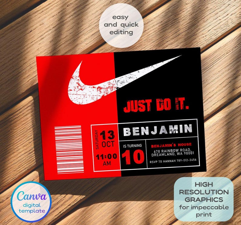 Printable Birthday Invitation, Boy Girl Birthday Invite, Editable Blue ...