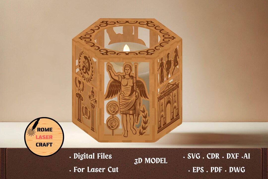 Laser Cut Roman Candle Holder SVG | Glowforge & Xtool Digital File ...